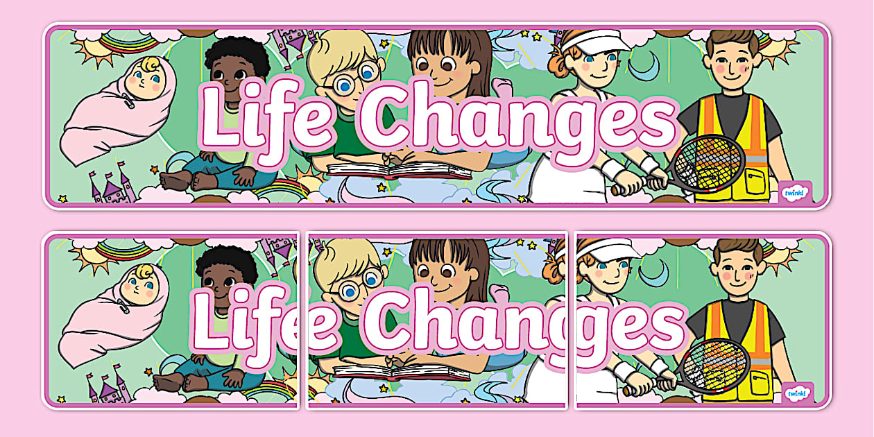 Life Changes Yr 1 IU Display Banner (teacher made) - Twinkl