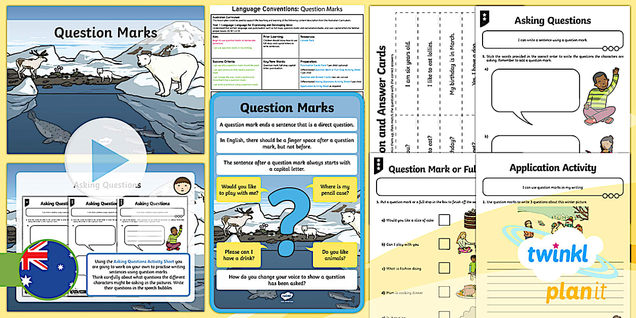Year 1 Language Conventions Question Marks Lesson - Twinkl