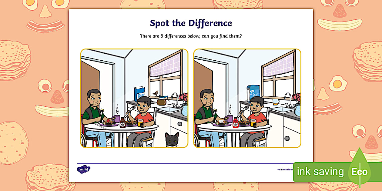 Pancake Day Spot the Difference Activity (teacher made)