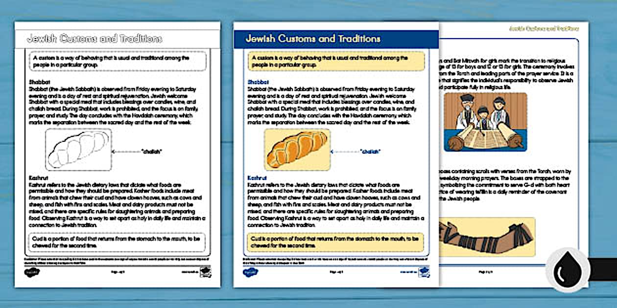 Judaism Customs and Traditions Fact File (teacher made)