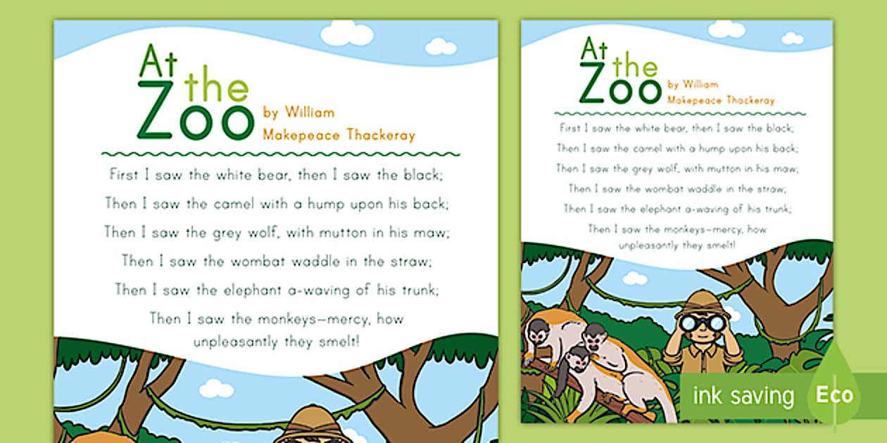 'At the Zoo' Poem | Display Resource