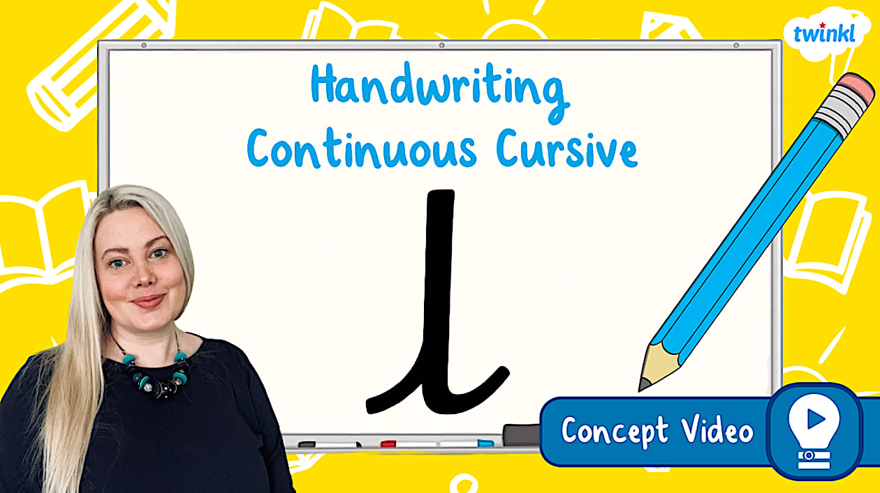 The Letter 'l' | Continuous Cursive Handwriting Concept Video