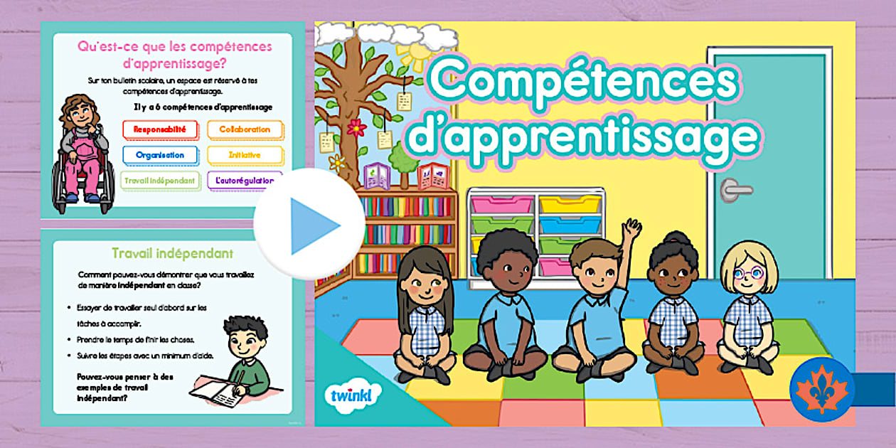 Ontario Learning Skills Primary PowerPoint French - Twinkl
