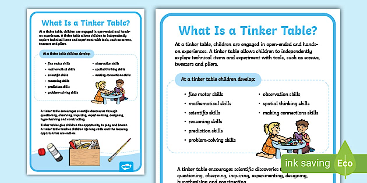 What is a Tinker Table? Display Poster | Australia - Twinkl