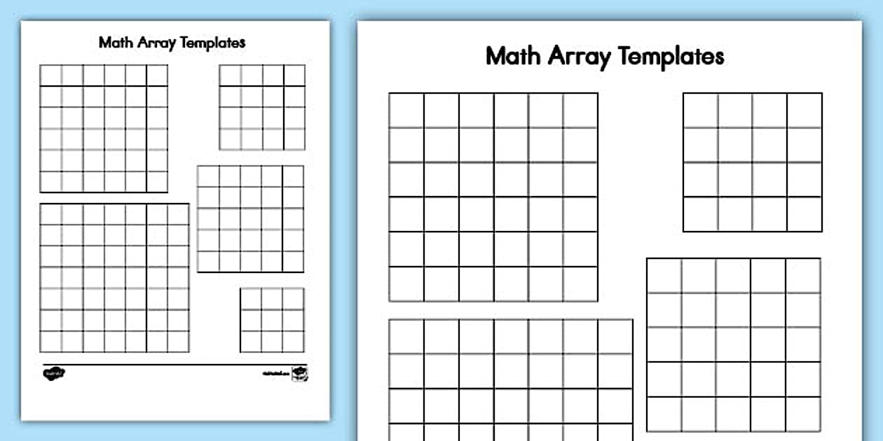 Blank Math Array Templates - Math Teaching Resource - Twinkl