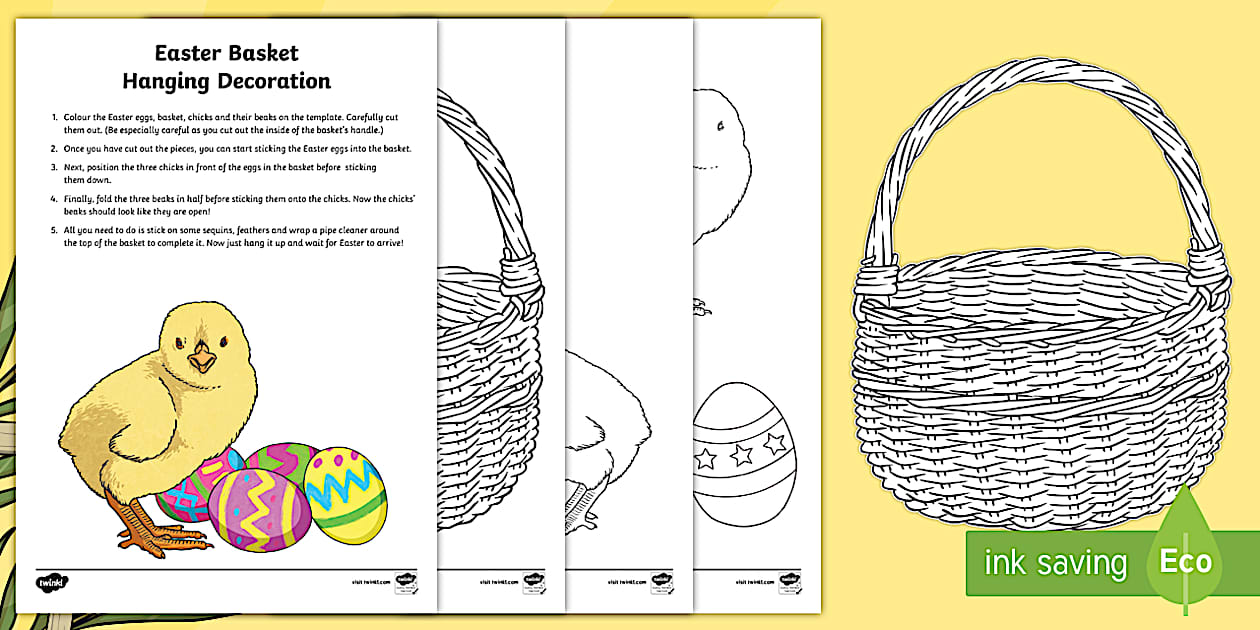 Easter Decorations: Hanging Basket Instructions - Twinkl