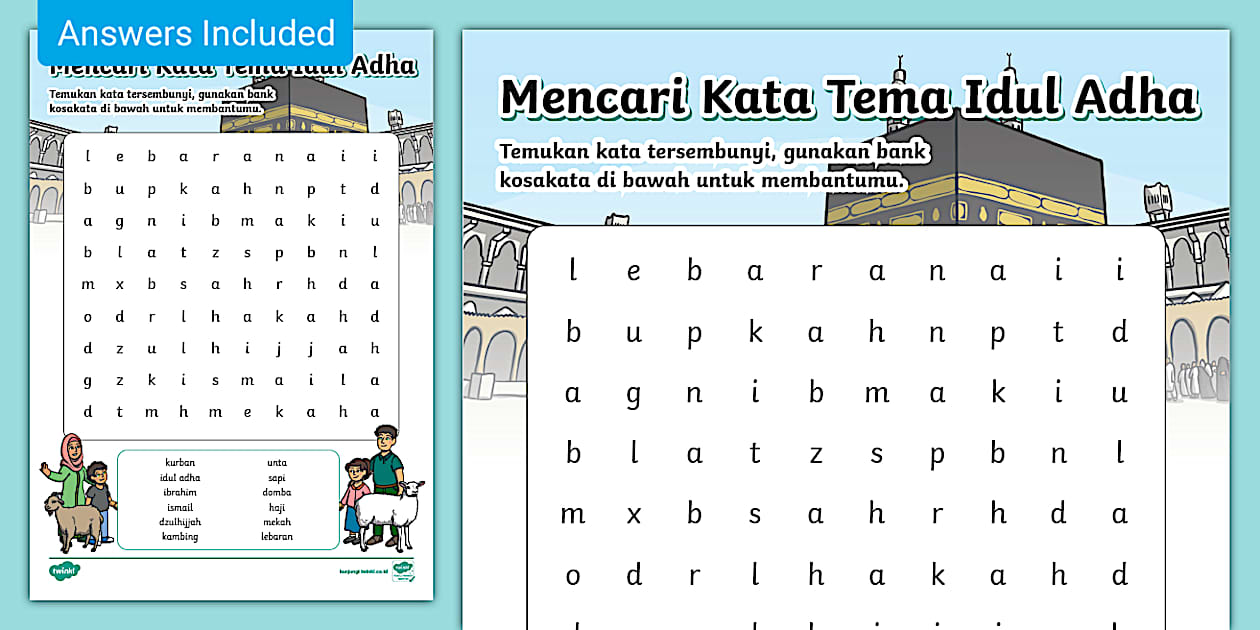 Wordsearch Idul Adha Fase A (teacher made) - Twinkl