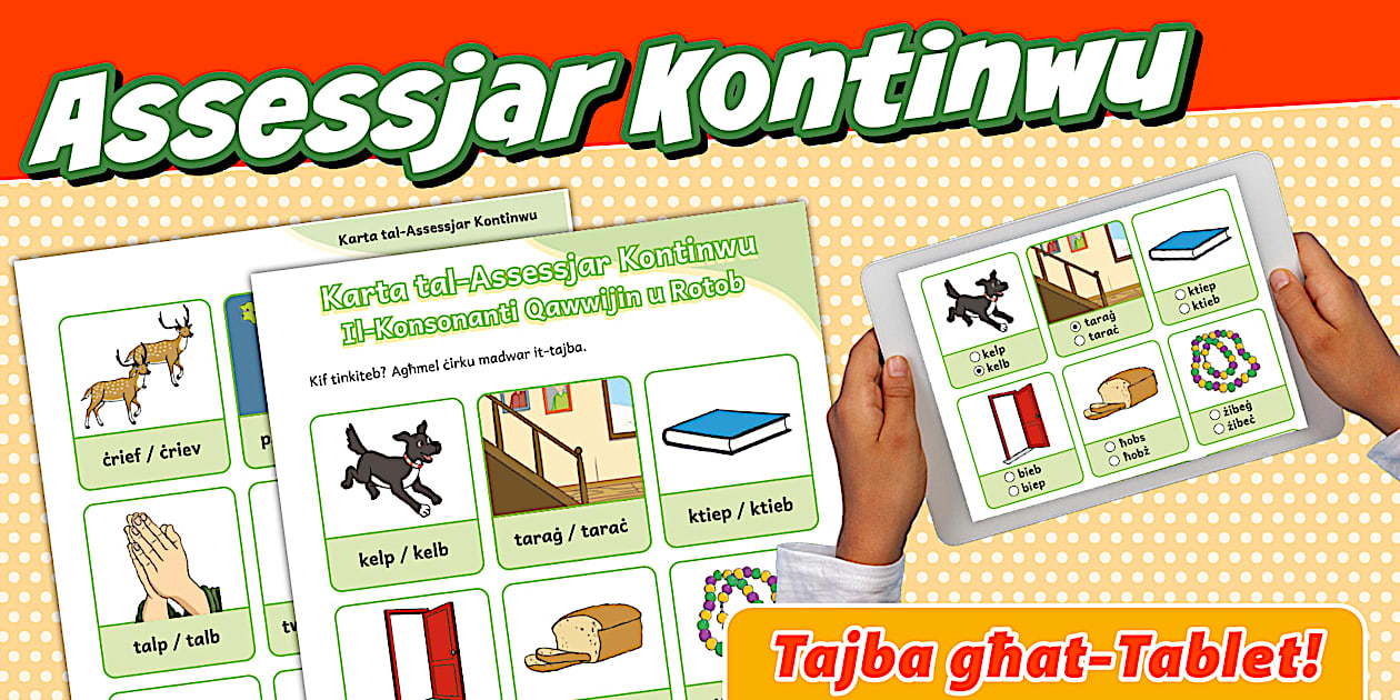 Karta tal-Assessjar Kontinwu: Il-Konsonanti Qawwijin u Rotob