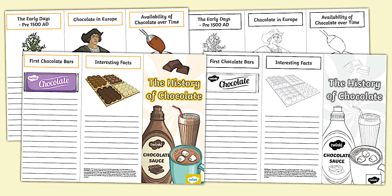 History of Chocolate Leaflet Template (teacher made)