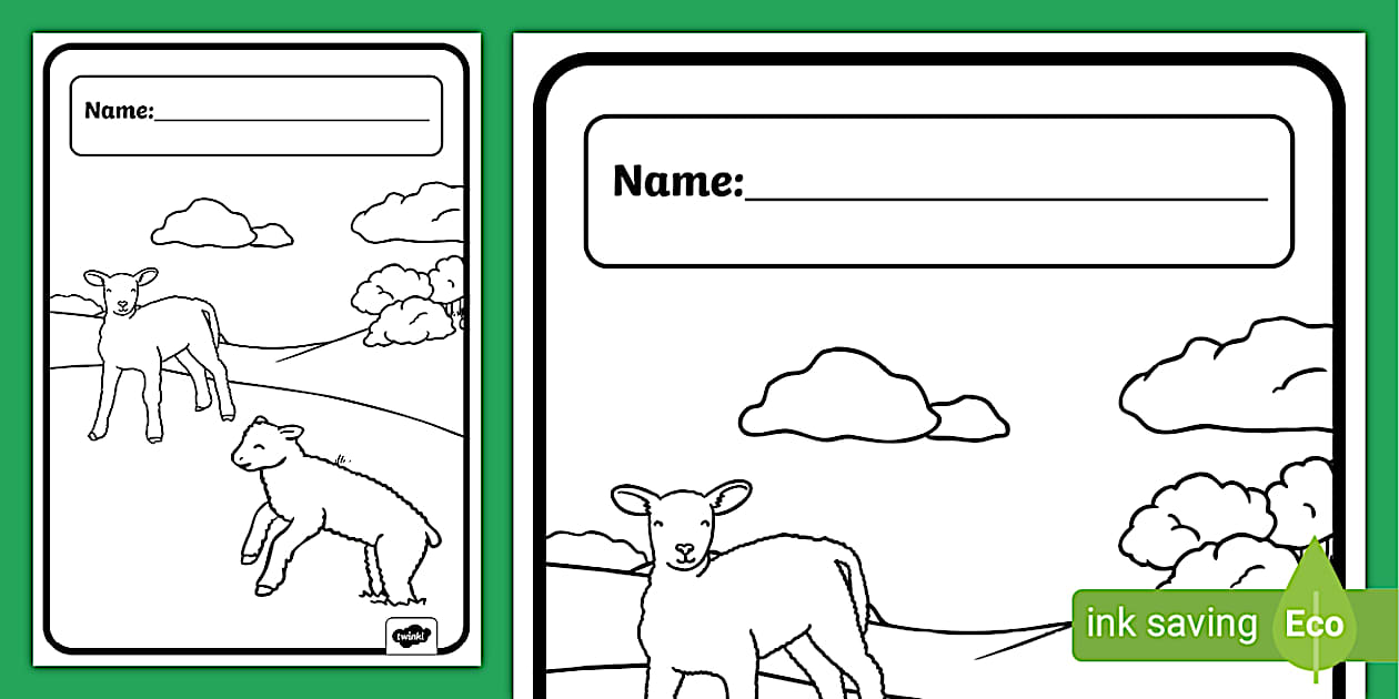 An Adorable Lamb Colouring Book Cover | Twinkl | KS1