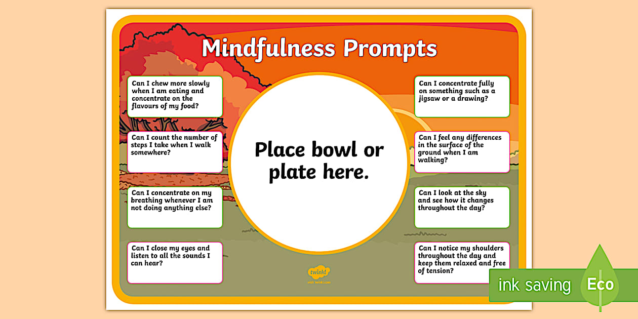 Mindfulness Prompts Table Activity Mat (teacher made)