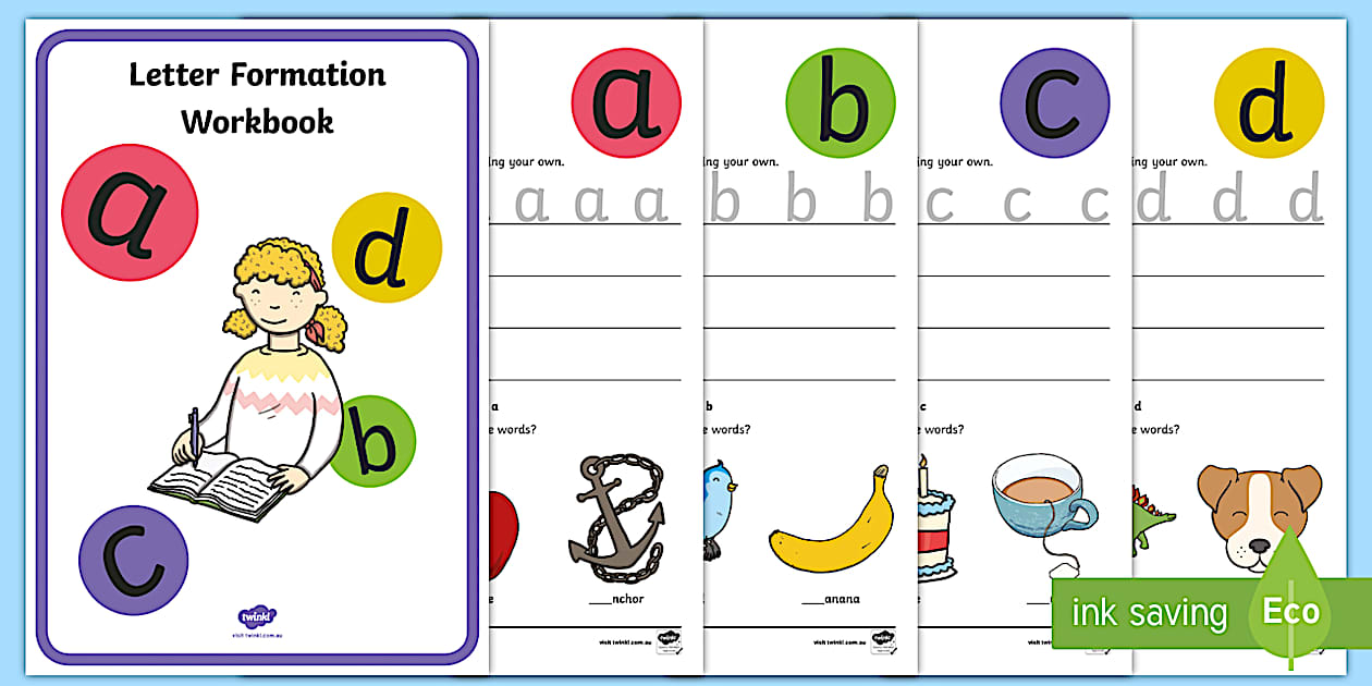 Letter Formation Workbook for Kindergarten