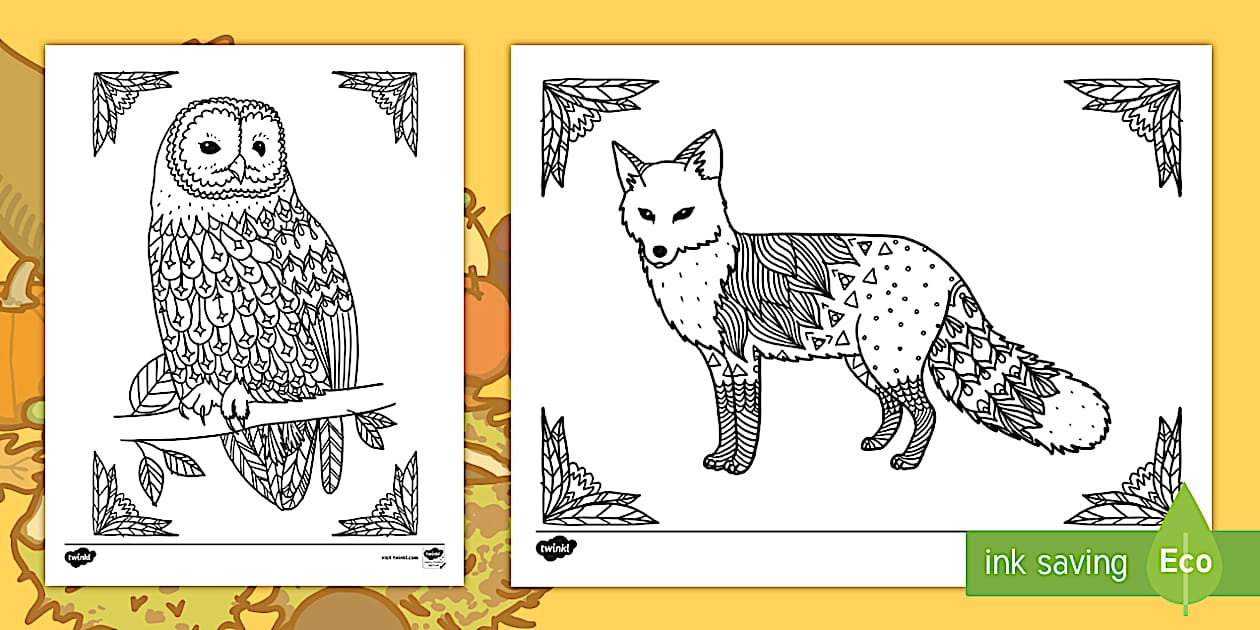 Printable Fall Animal Coloring Pages for Kids | Twinkl USA