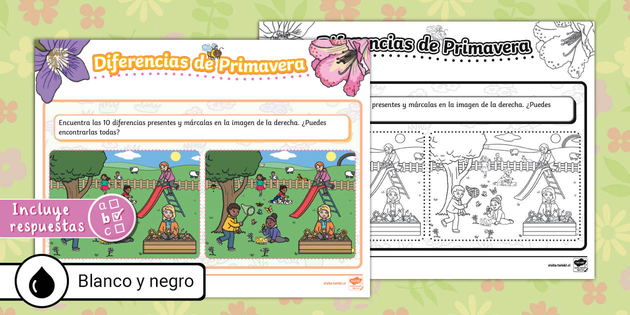 | Guía | Trabajo | Diferencias | Primavera | - Twinkl