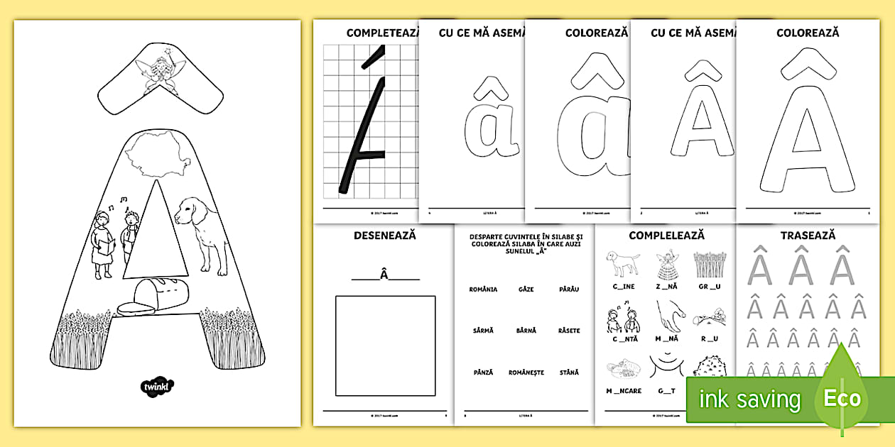 Consolidarea literei Â - Broșură cu activități - Twinkl