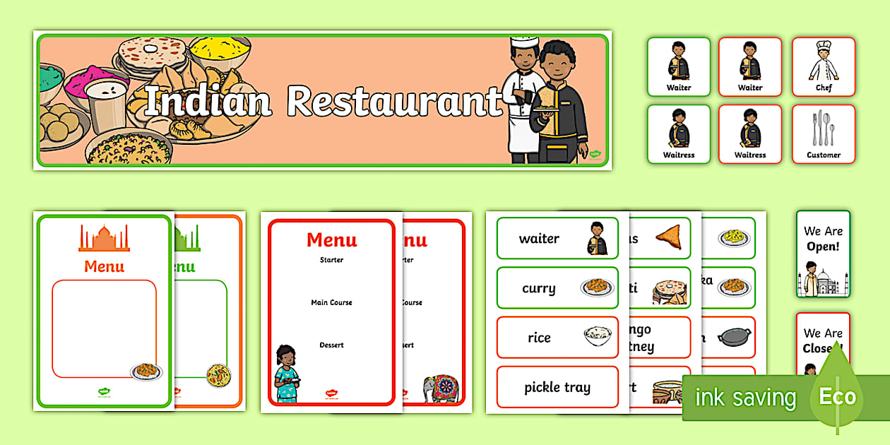 Indian Restaurant Role Play Pack