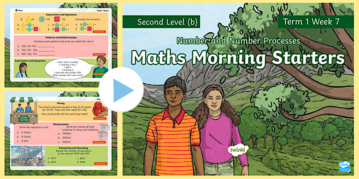 Maths Morning Starters Second Level (b) Term 1 Week 7 PowerPoint