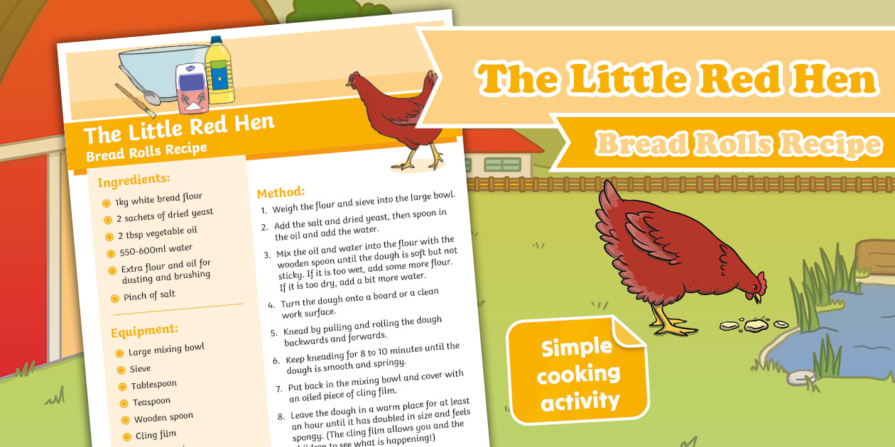 The Little Red Hen Bread Rolls Recipe Sheet | Twinkl
