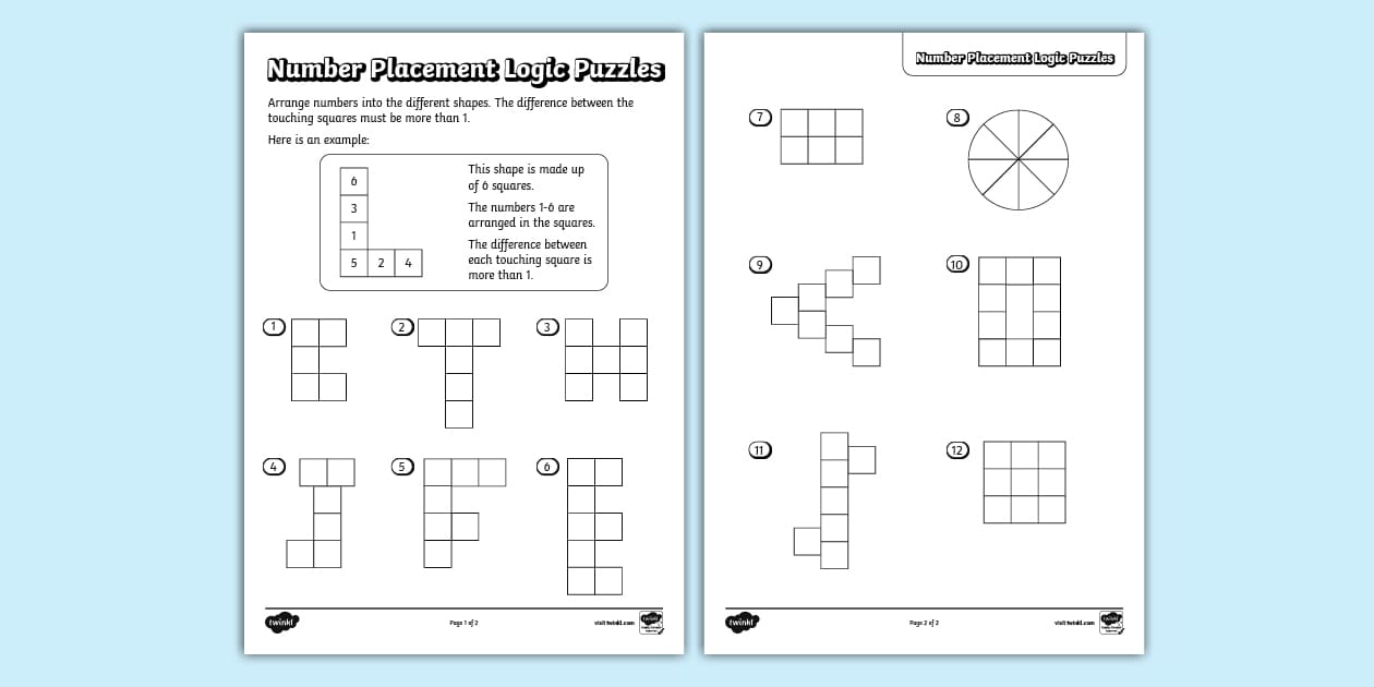 👉 Number Placement Logic Puzzles (teacher made) - Twinkl
