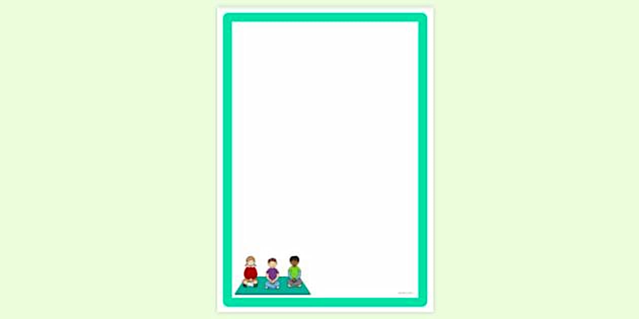 Children Sitting Still Cross-Legged Page Border | Twinkl