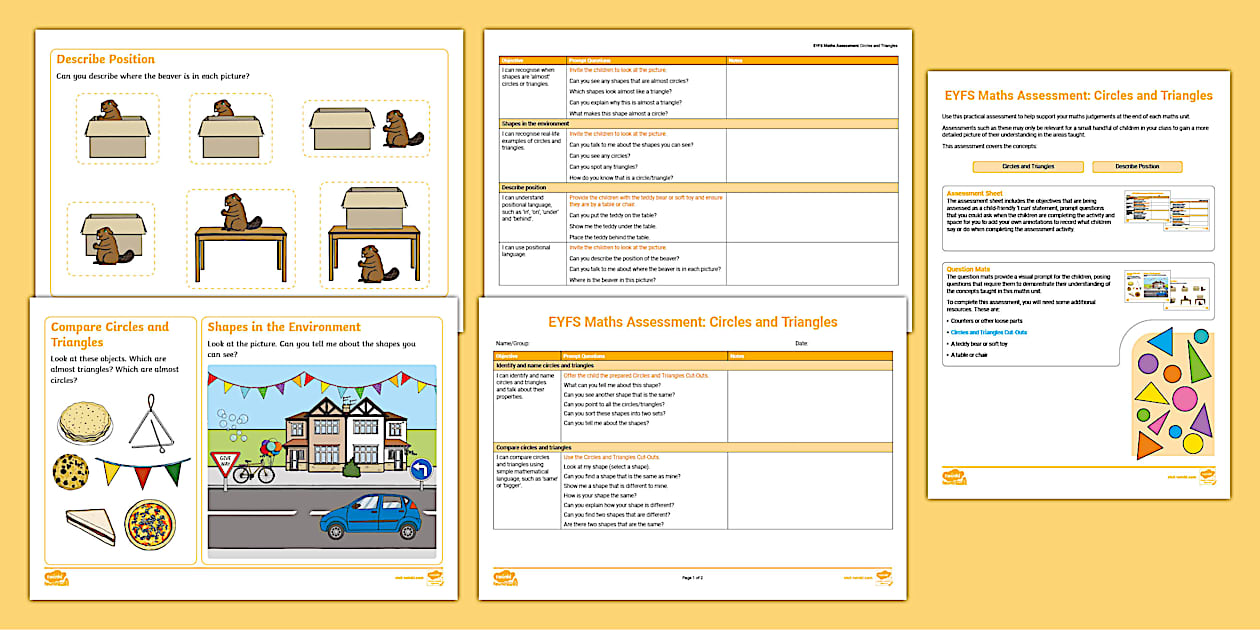 EYFS Maths Assessment White Rose Maths Circles and Triangles