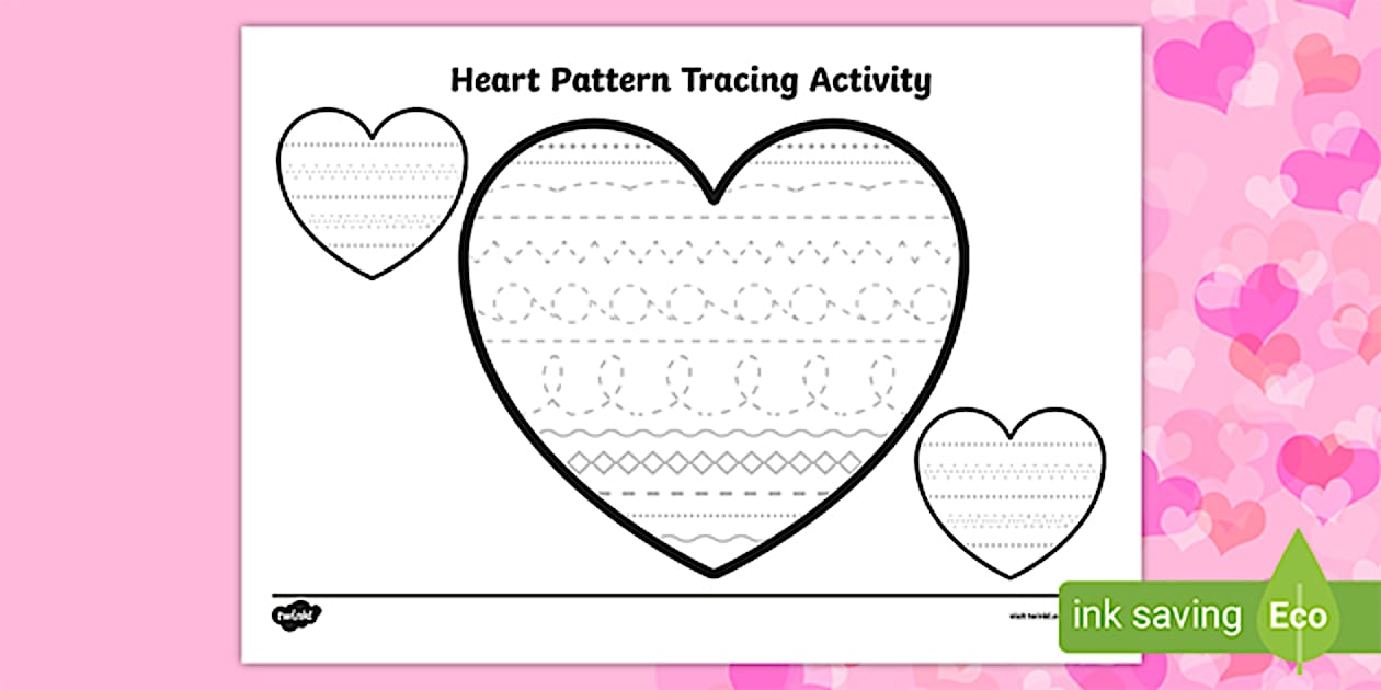 Heart Pattern Tracing Activity (teacher made) - Twinkl