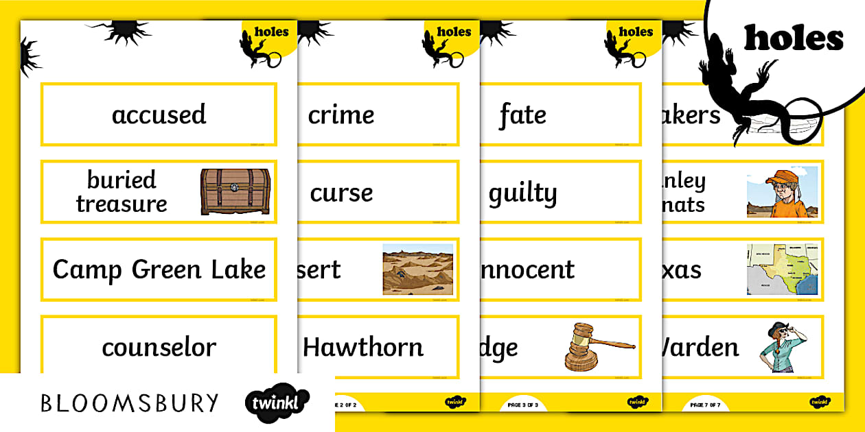 FREE! - Holes: Word Cards (Teacher-Made) - Twinkl