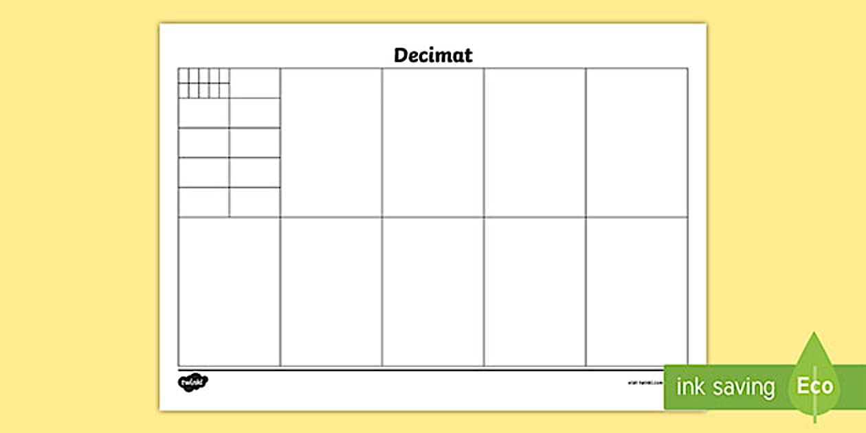 Editable Decimat Activity Mat (teacher made) - Twinkl