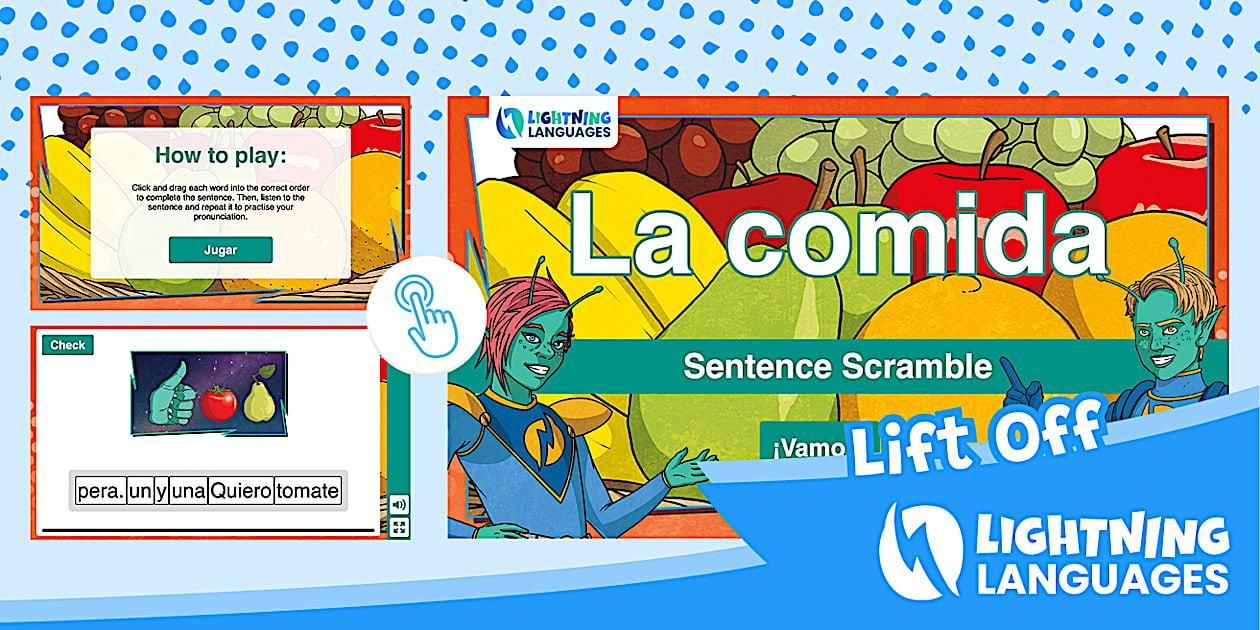 👉 Spanish Food Interactive Sentence Scramble Game - Twinkl