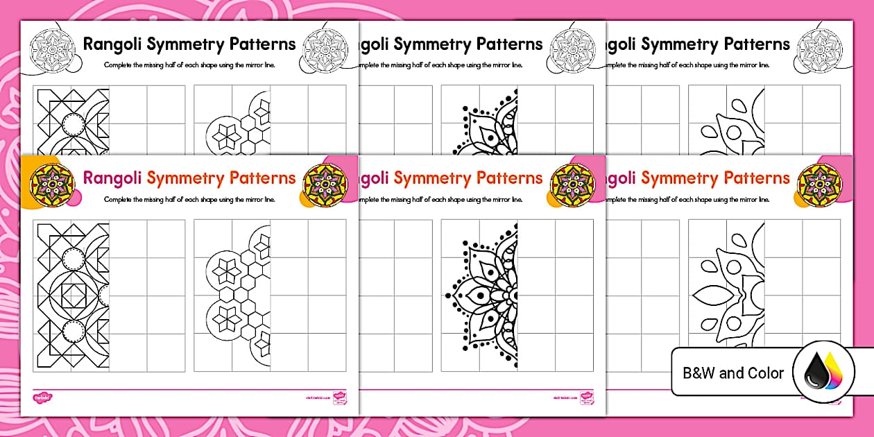 Rangoli Symmetry Patterns (teacher made) - Twinkl