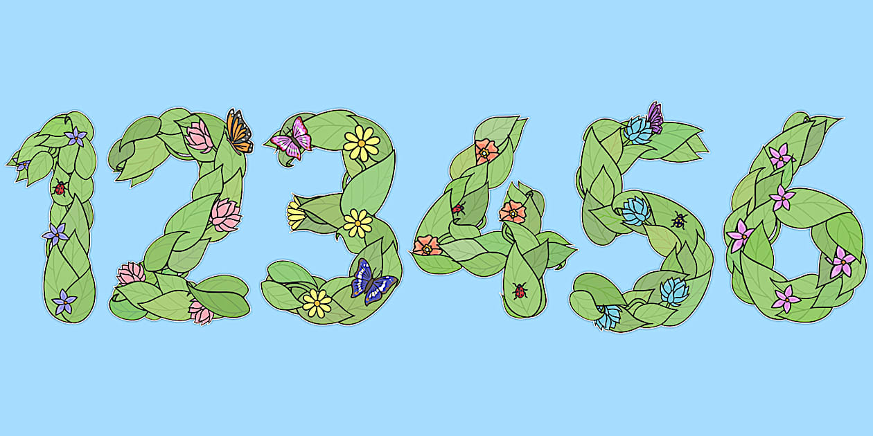 Display Numbers (Plants and Flowers) (teacher made) - Twinkl
