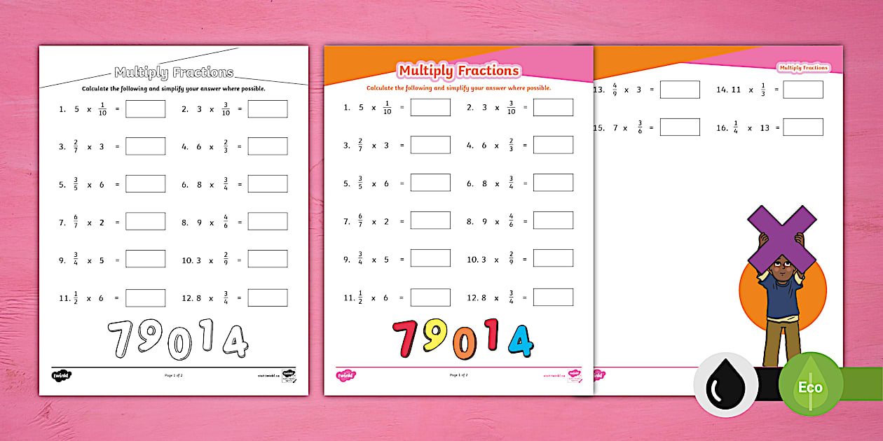 Multiply Whole Numbers With Fractions Activity - Twinkl