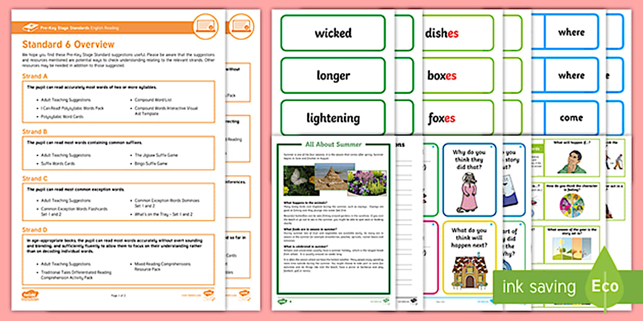 Pre-Key Stage Standards English Language Comprehension and Reading ...