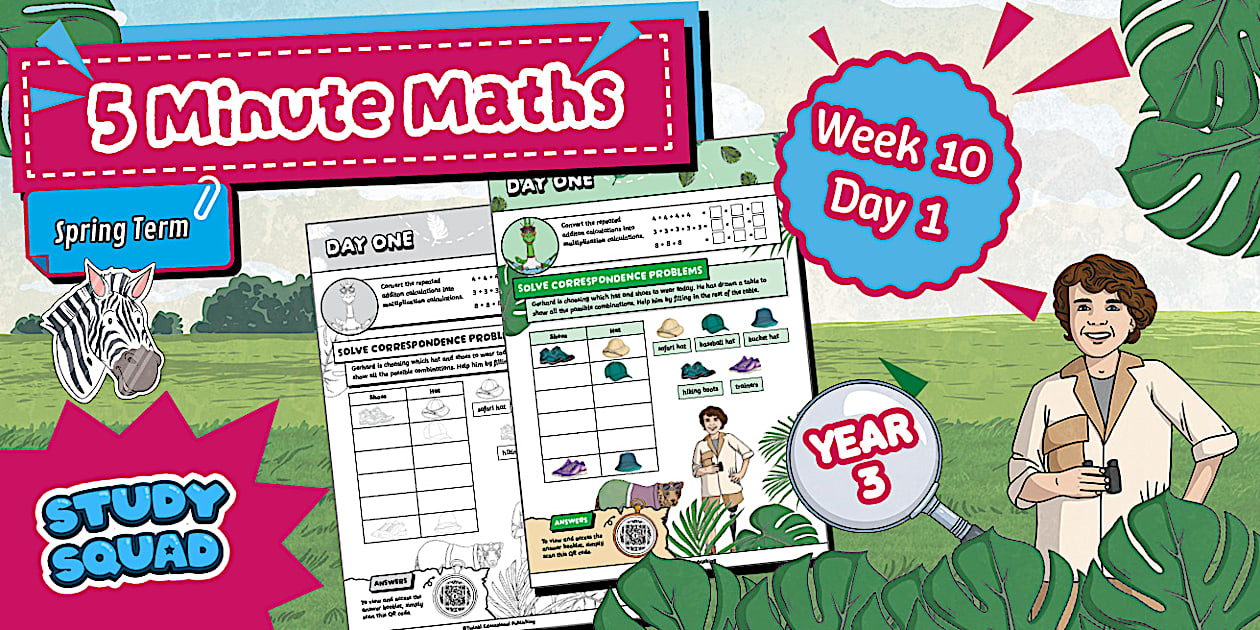 👉 Study Squad 5 Minute Maths - Year 3 Spring - Week 10 Day 1