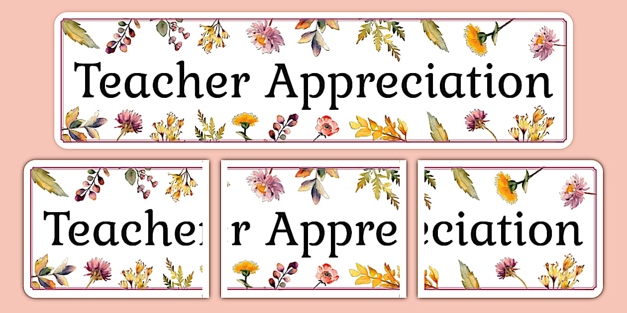 Wildflower Botanical Themed Teacher Appreciation Display Banner