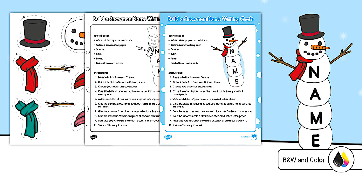 Build a Snowman Name Writing Activity | Twinkl - Twinkl