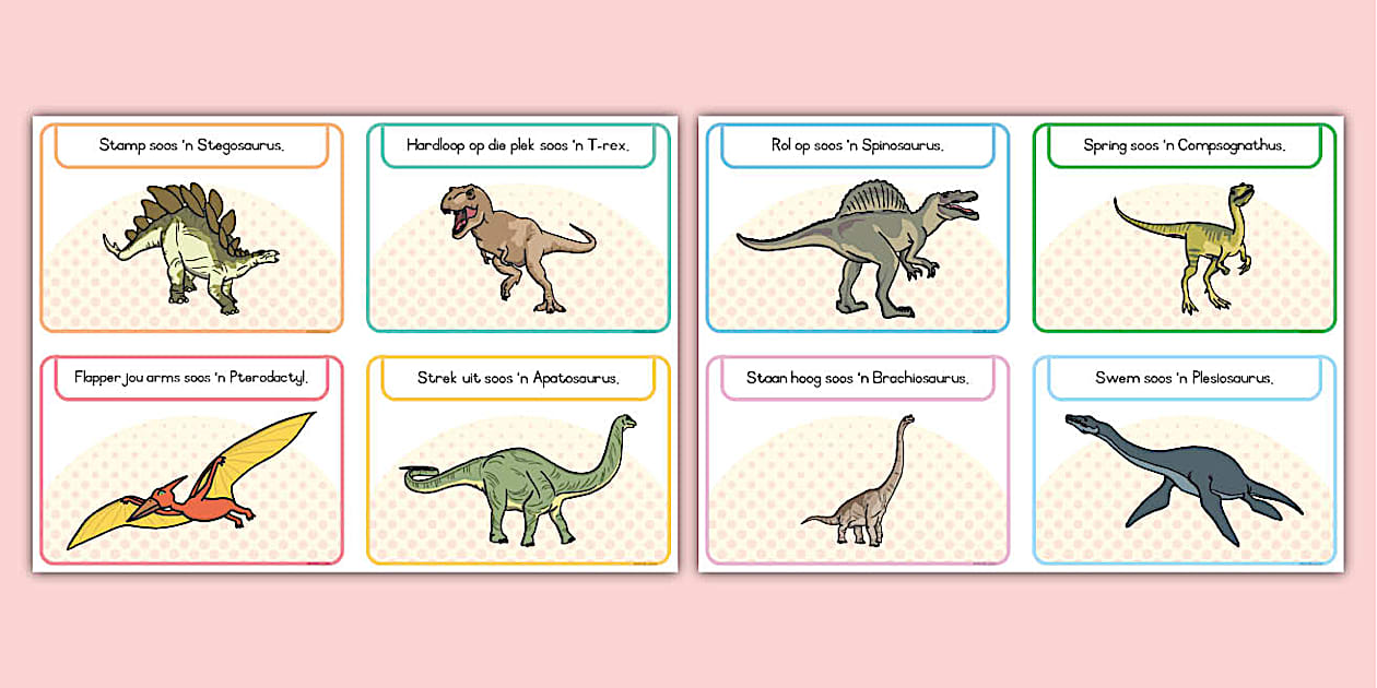 Prehistoriese Aksiekaarte | Prehistoric Action Cards Twinkl
