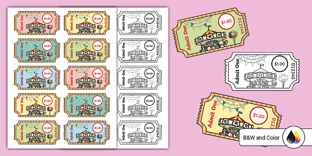 Fairground Dramatic Play Tickets (teacher made) - Twinkl