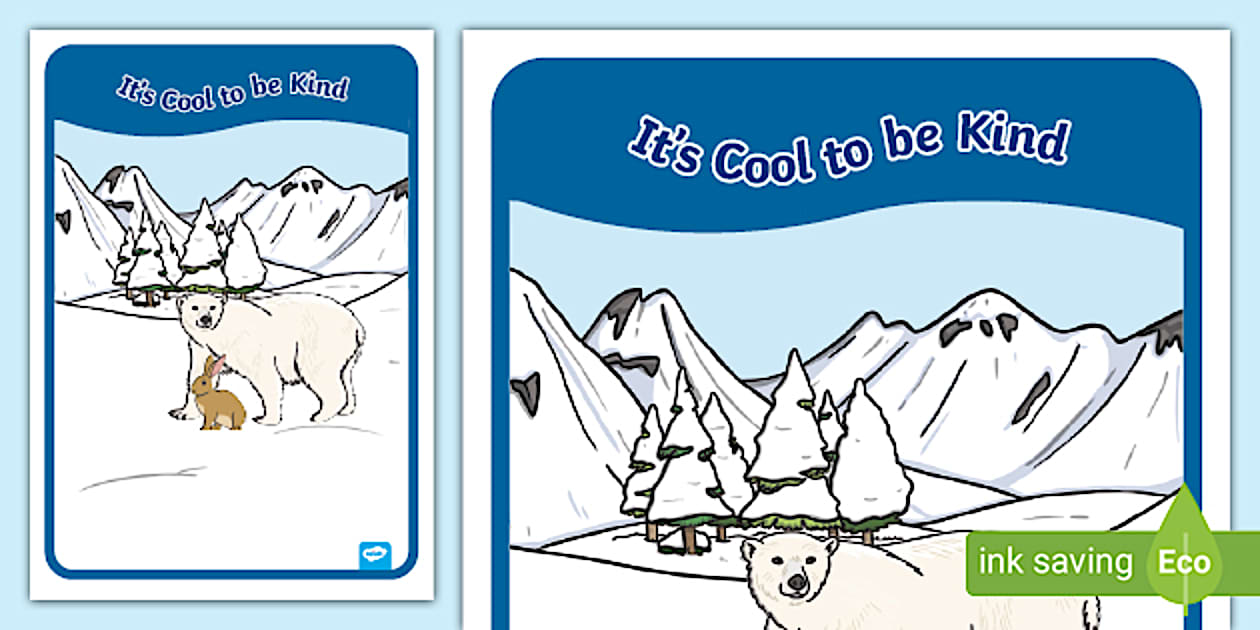 👉 Its Cool to Be Kind Motivational Poster (teacher made)
