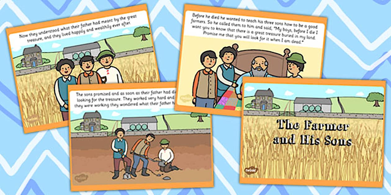 The Farmer and His Sons PowerPoint (teacher made) - Twinkl