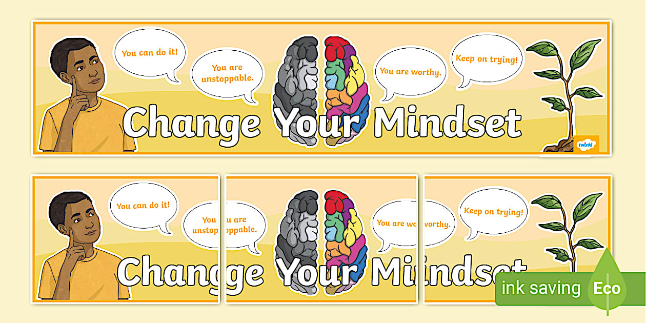Change Your Mindset Display Banner (teacher made) - Twinkl