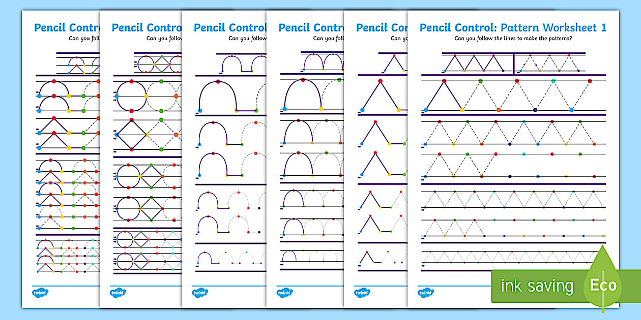 Pencil Control Pattern Workbook - English Literacy - Twinkl