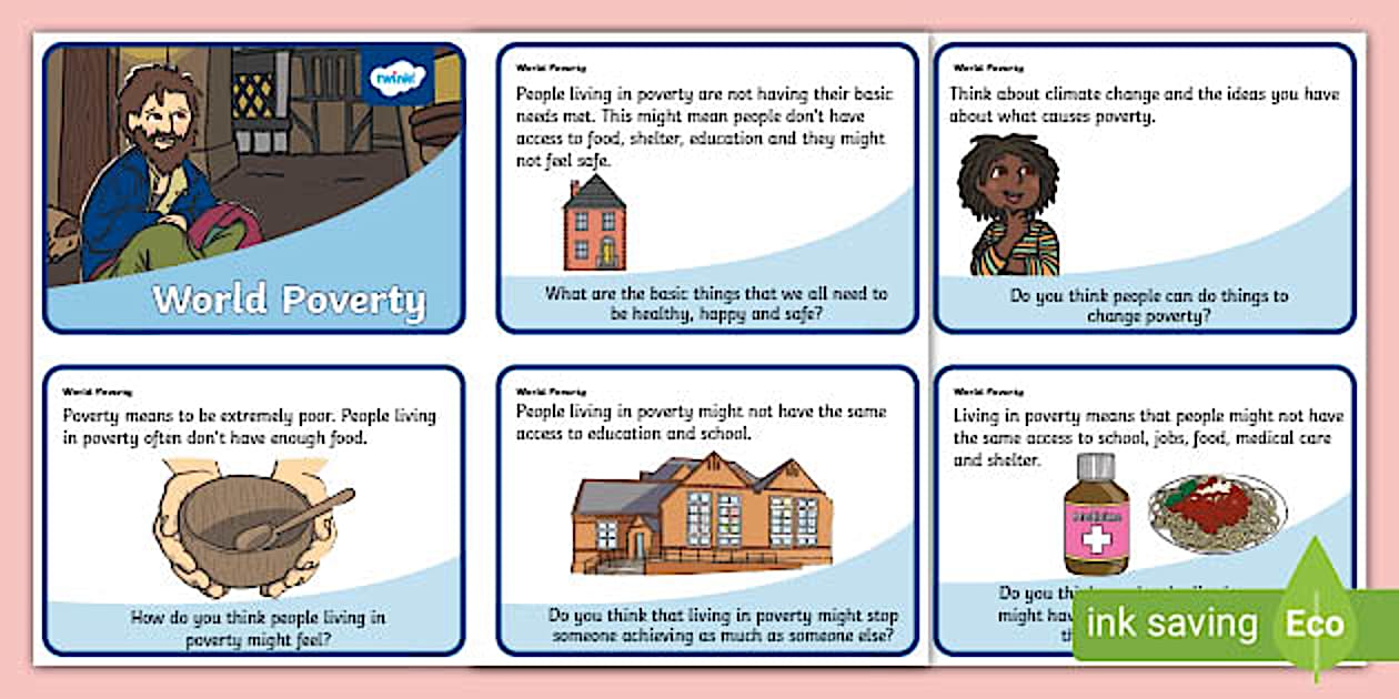 World Poverty Class Activity - KS1 Discussion Cards - Twinkl
