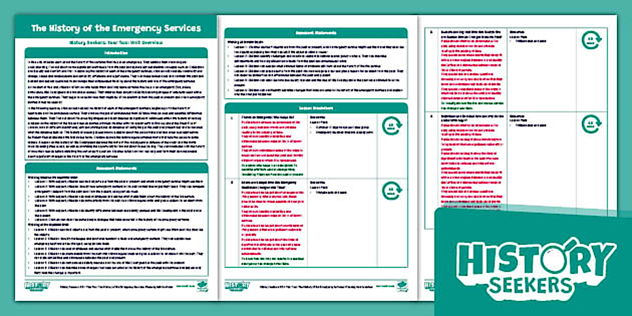 KS1 History: History of Emergency Services Planning Overview