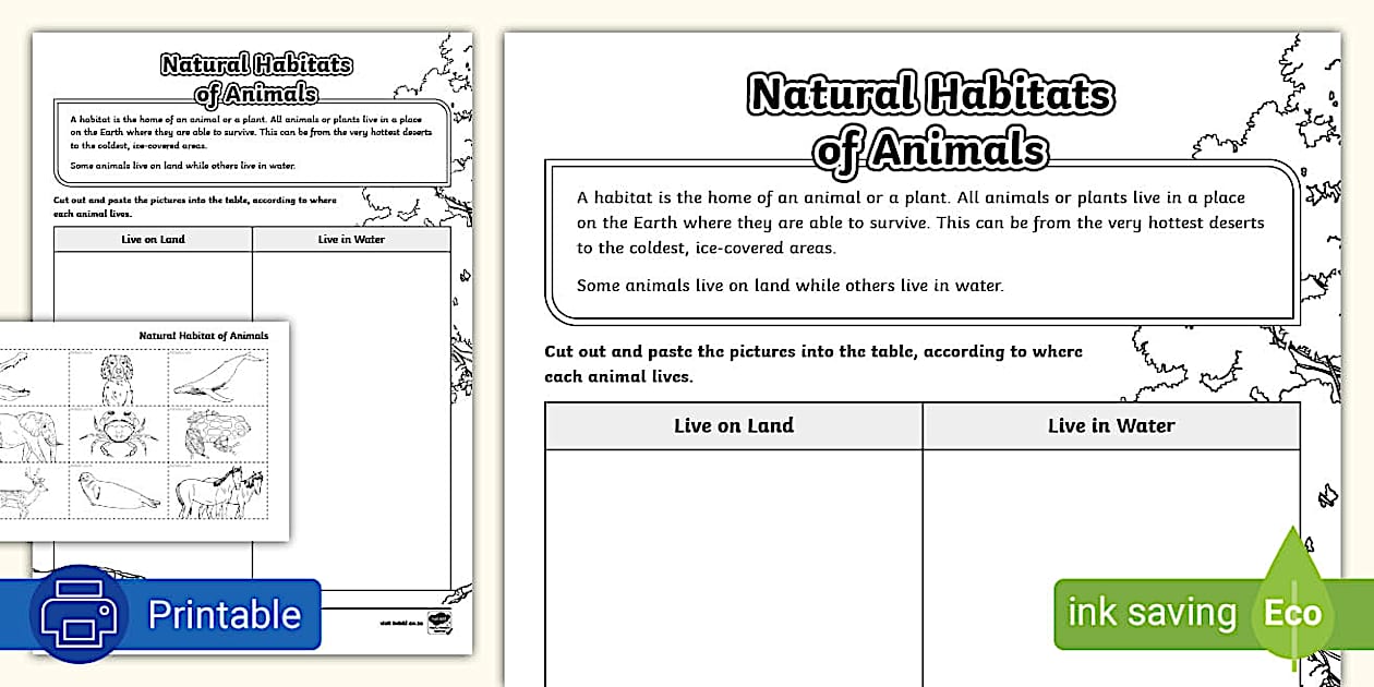 Natural Habitat of Animals - Activity Sh (teacher made)