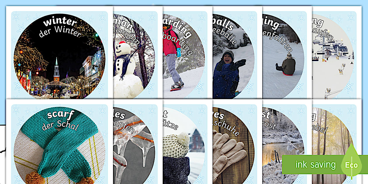 Winter Display Photo Cut-Outs English/German (teacher made)