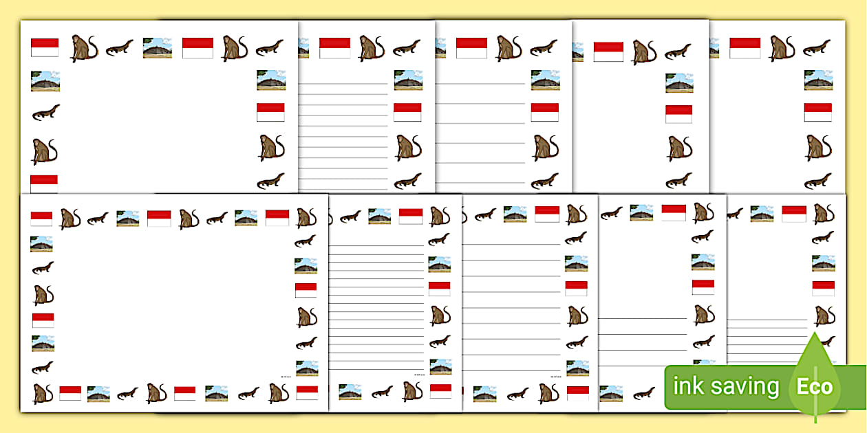 Indonesia Page Borders (teacher made) - Twinkl