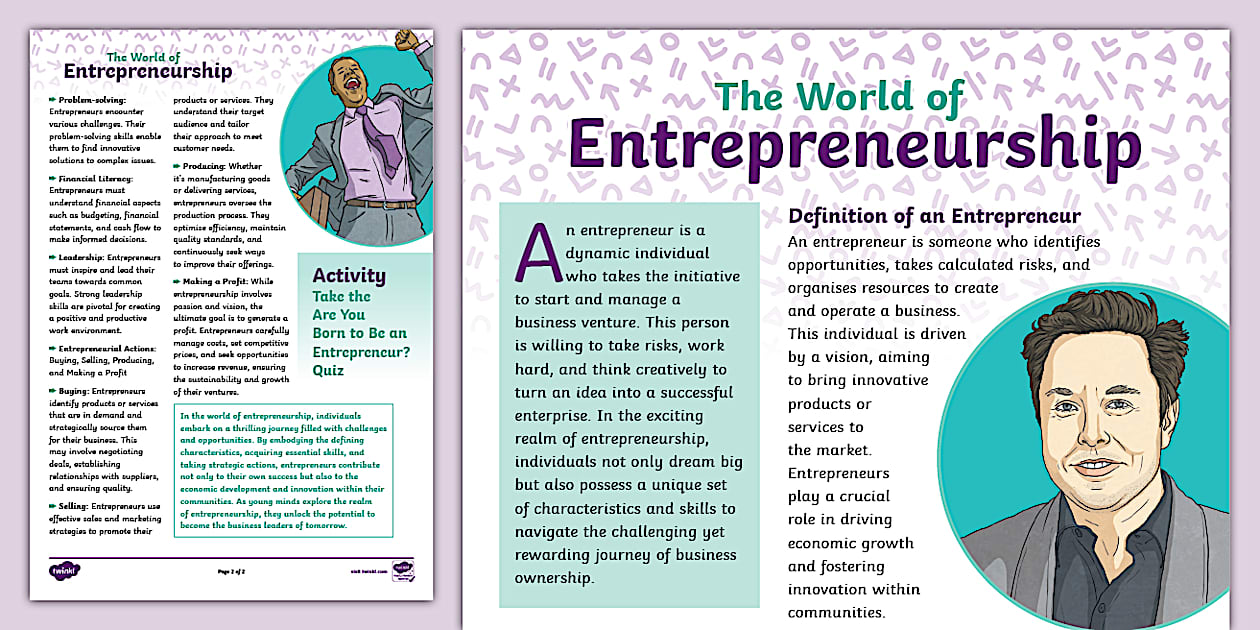 The World of Entrepreneurship