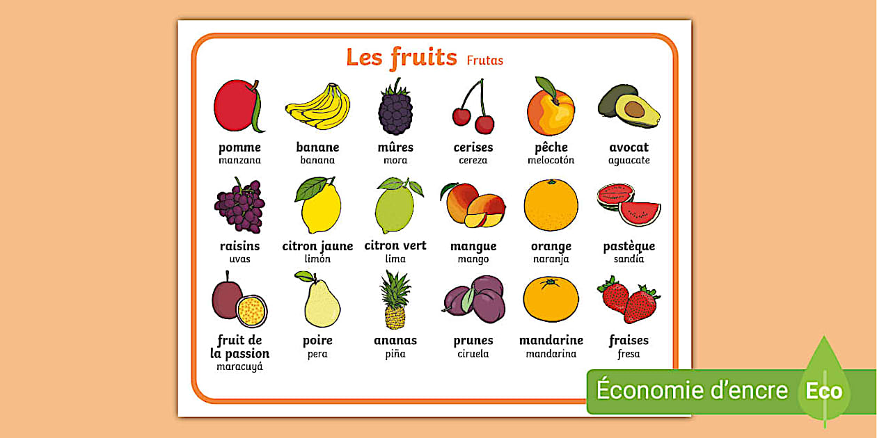 Espagnol / français - Les fruits (teacher made) - Twinkl