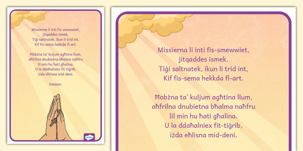 Talba: Il-Missierna l Twinkl (teacher made) - Twinkl